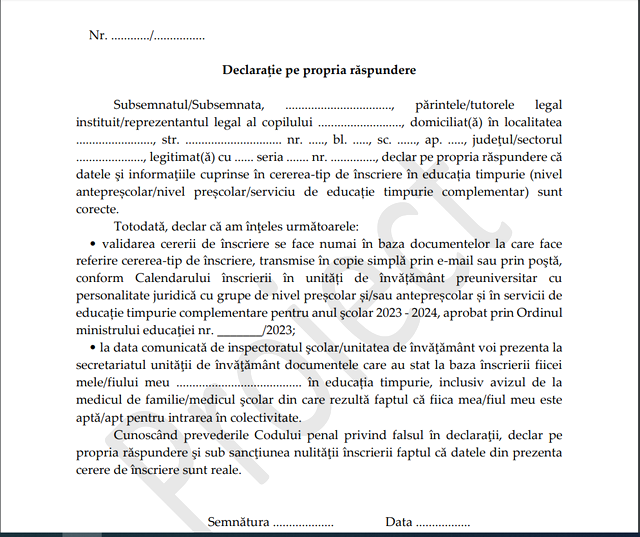 Înscrieri grădiniță și creșă 2023, acte necesare, model de cerere și ...